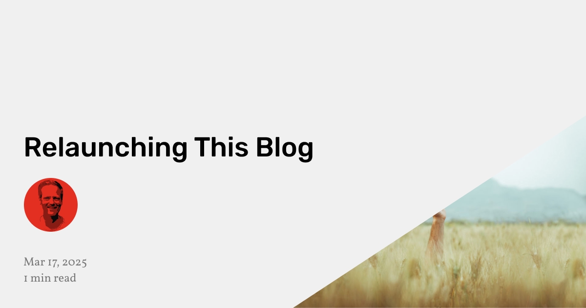 Relaunching This Blog — KlaasNotFound